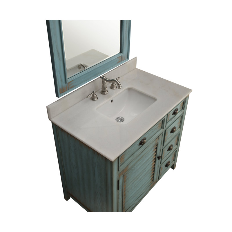 Rosecliff Heights Snell 36" Single Bathroom Vanity Set with Mirror ...
