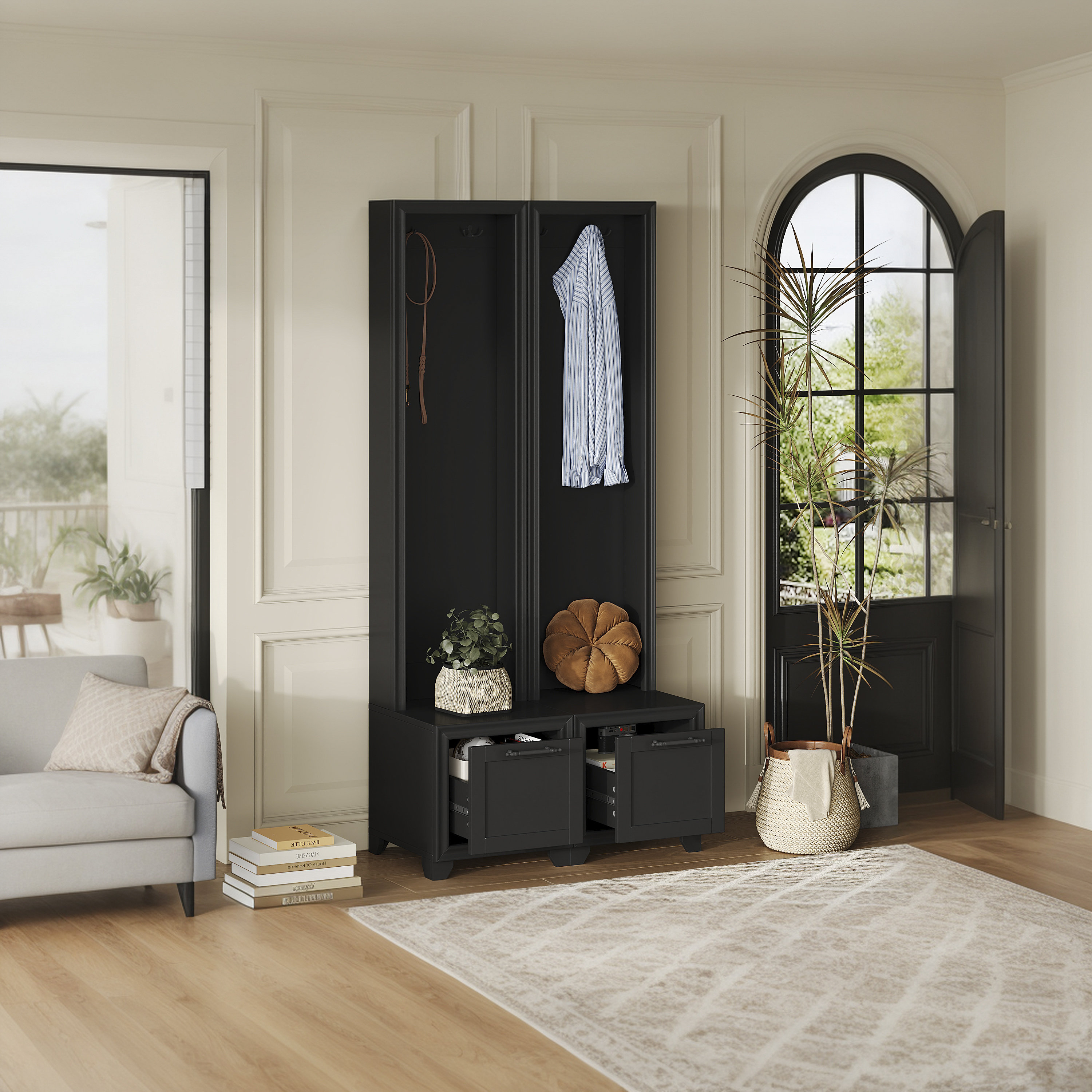 Lark Manor™ Freestanding Hall Hanger (Set Of 2), Multifunctional 3-In-1 ...