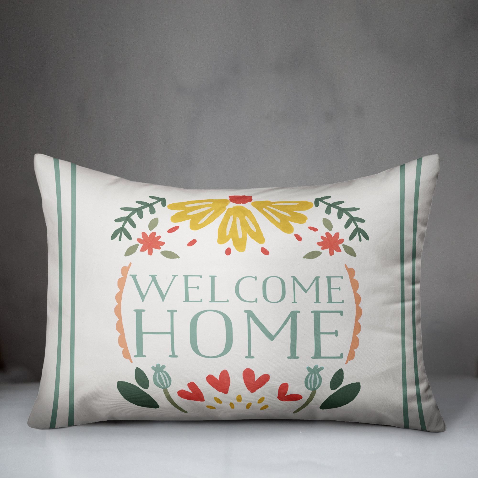 Designs Direct Creative Group Folk Welcome Home Rectangular Pillow ...
