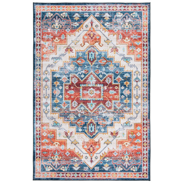 Latitude Run Tucson Vintage Look Machine Washable Non-Slip Area Rug in ...