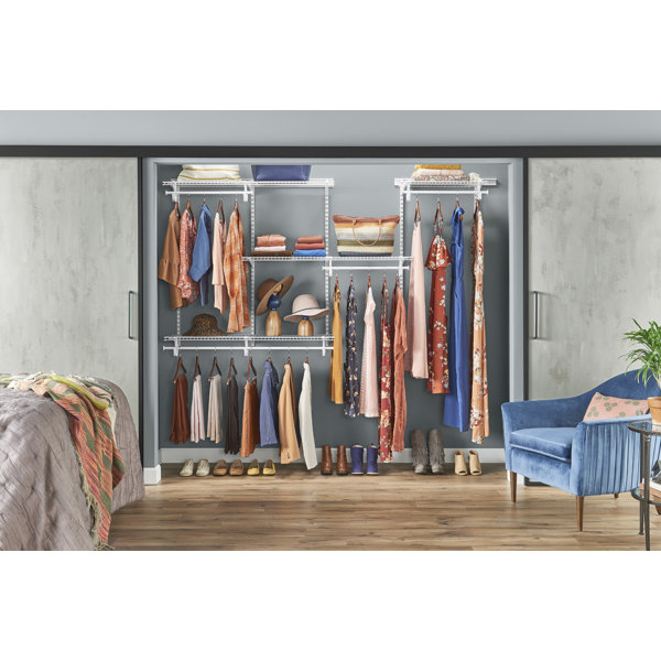 Closetmaid Adjustable ShelfTrack 2.4m Wide Wardrobe Storage and Clothes ...