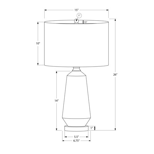 Mercer41 Lighting, 26"H, Table Lamp, Green Ceramic, Ivory / Cream Shade ...