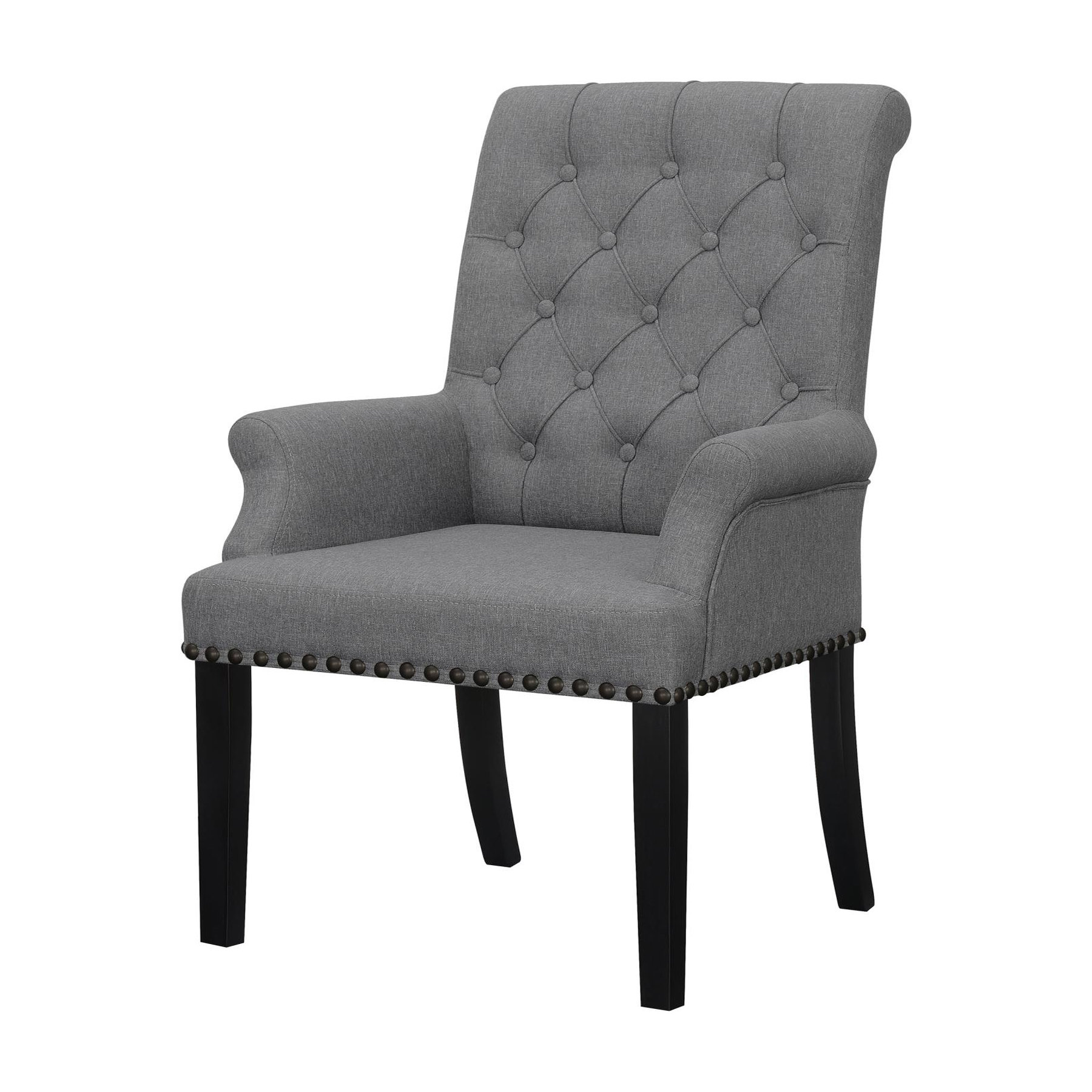 Charlton Home® Dashyra Upholstered Tufted Arm Chair with Nailhead Trim ...
