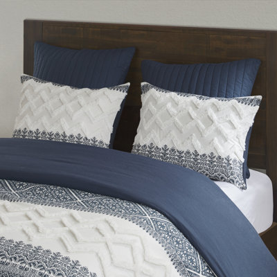 navy chevron bedding