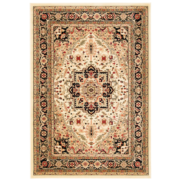 Charlton Home® Truffi Oriental Beige/Black Area Rug & Reviews - Wayfair ...