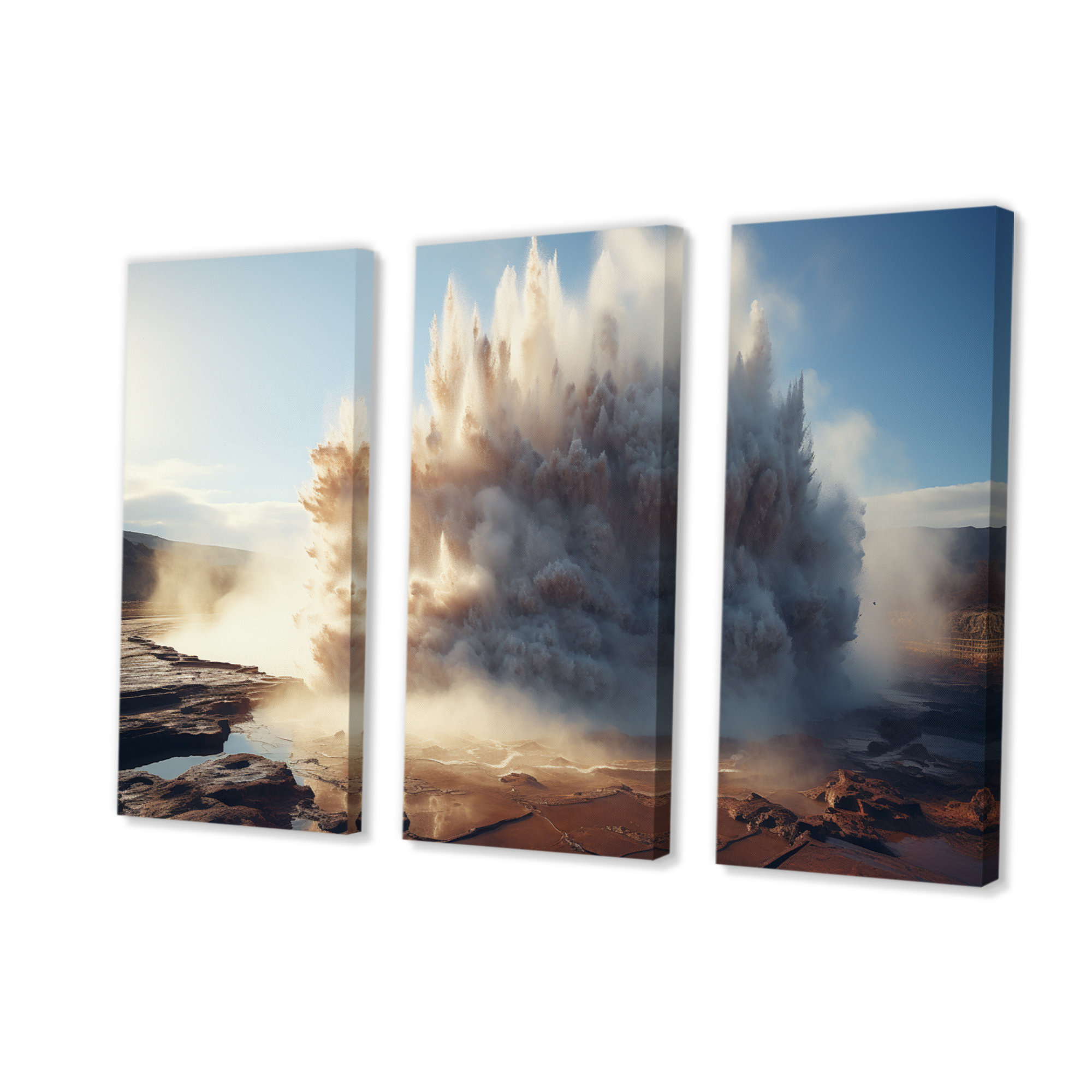 Ebern Designs White Geyser Burst - Landscapes Canvas Art Print Set ...