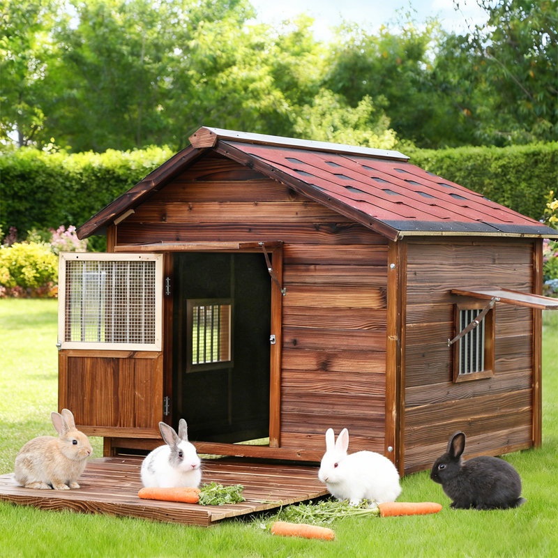 Archie & Oscar™ Extra Large Outdoor Solid Pine Wood Dog House | Wayfair