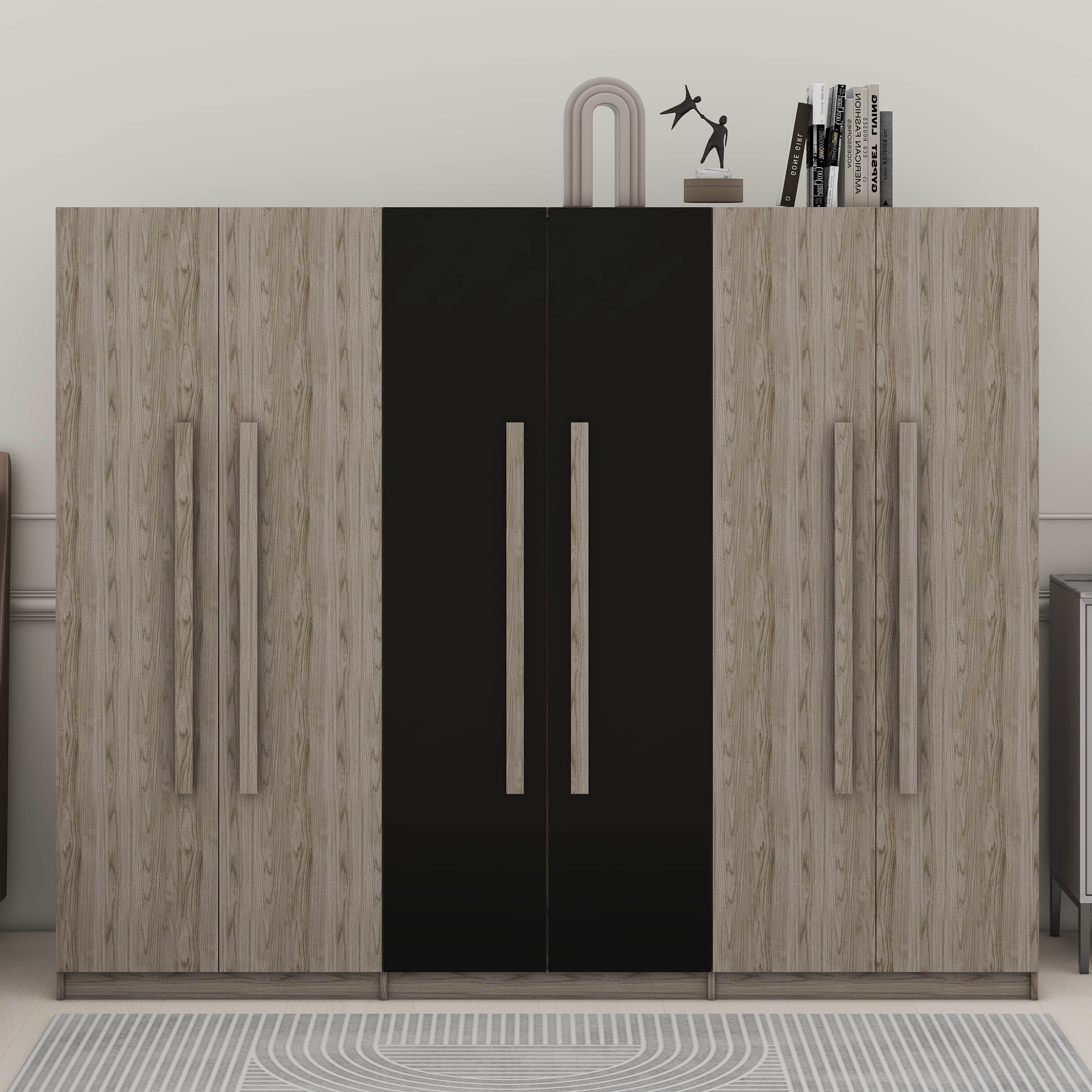 Latitude Run® Rochell 6-Doors Wooden Wardrobe Storage For Bedroom,With ...