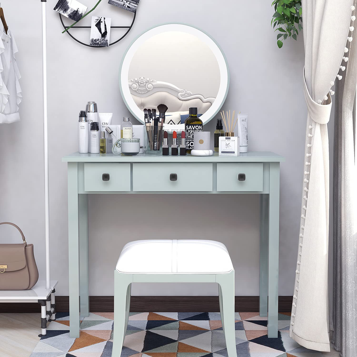 Red Barrel Studio Home Office Small Writing Desk With Drawers Bedroom ...