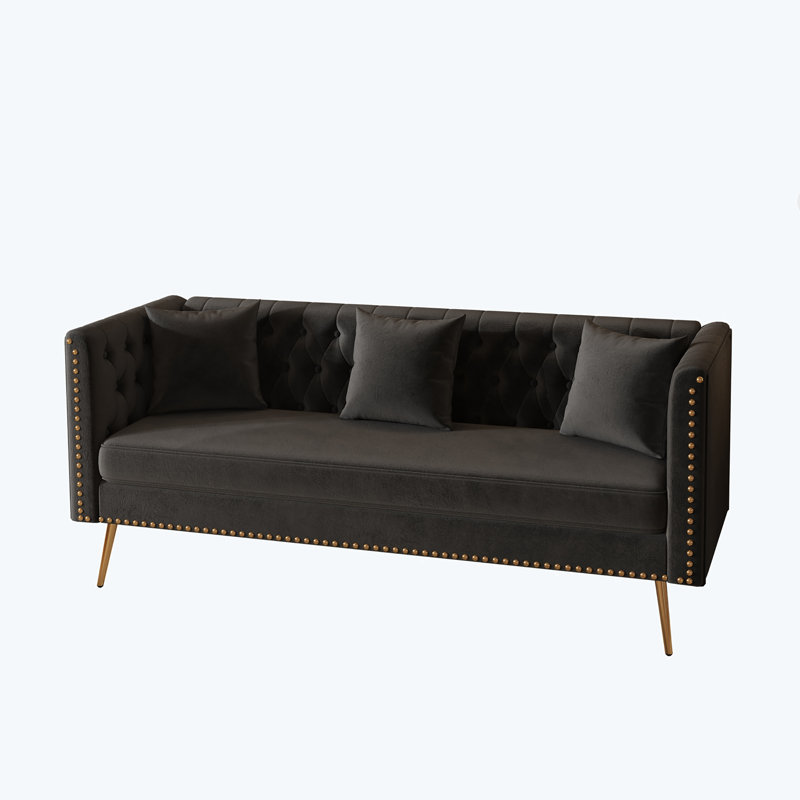 Mercer41 Raequon 77.2'' Velvet Sofa & Reviews | Wayfair
