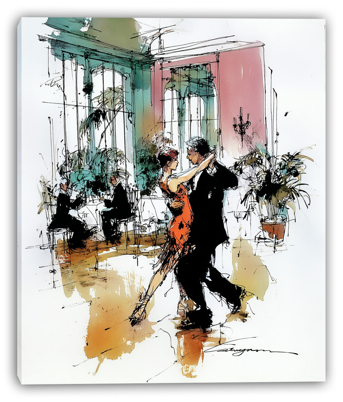 House of Hampton Ballroom Elegance Wrapped Canvas Wall Art - Wayfair Canada