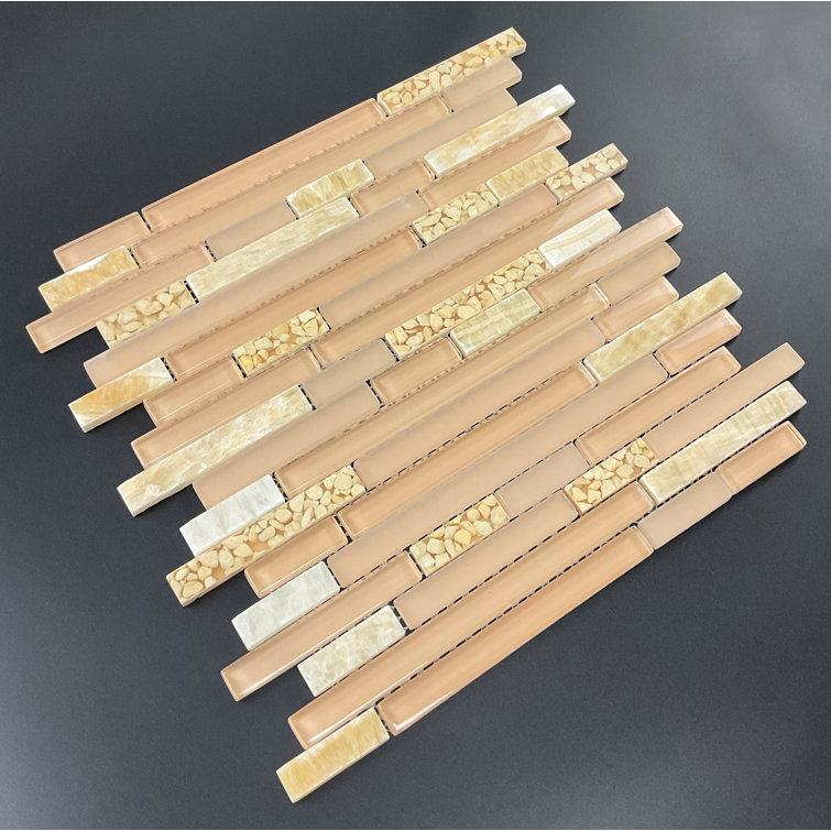 ES Stone Glass and Marble Linear Mosaic Tile - Wayfair Canada