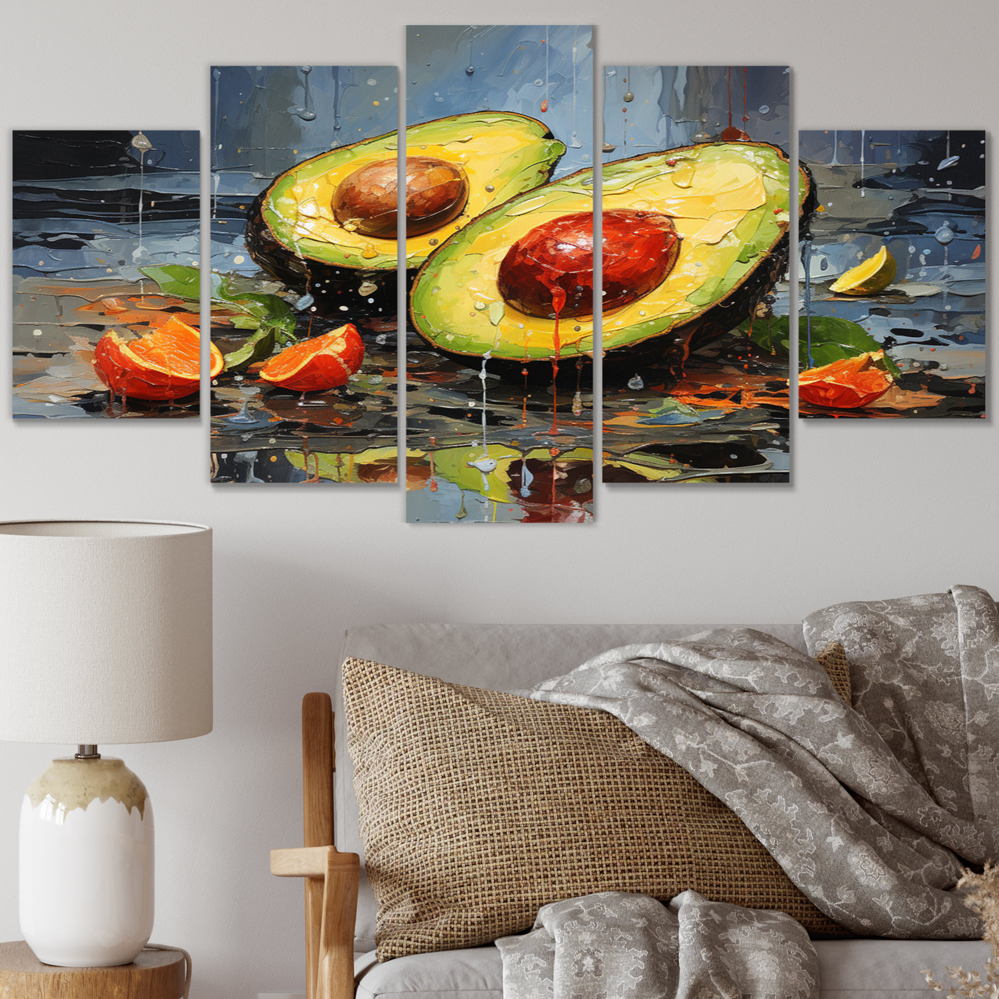 Winston Porter Avocado Representation Acrylic II On Canvas 5 Pieces ...