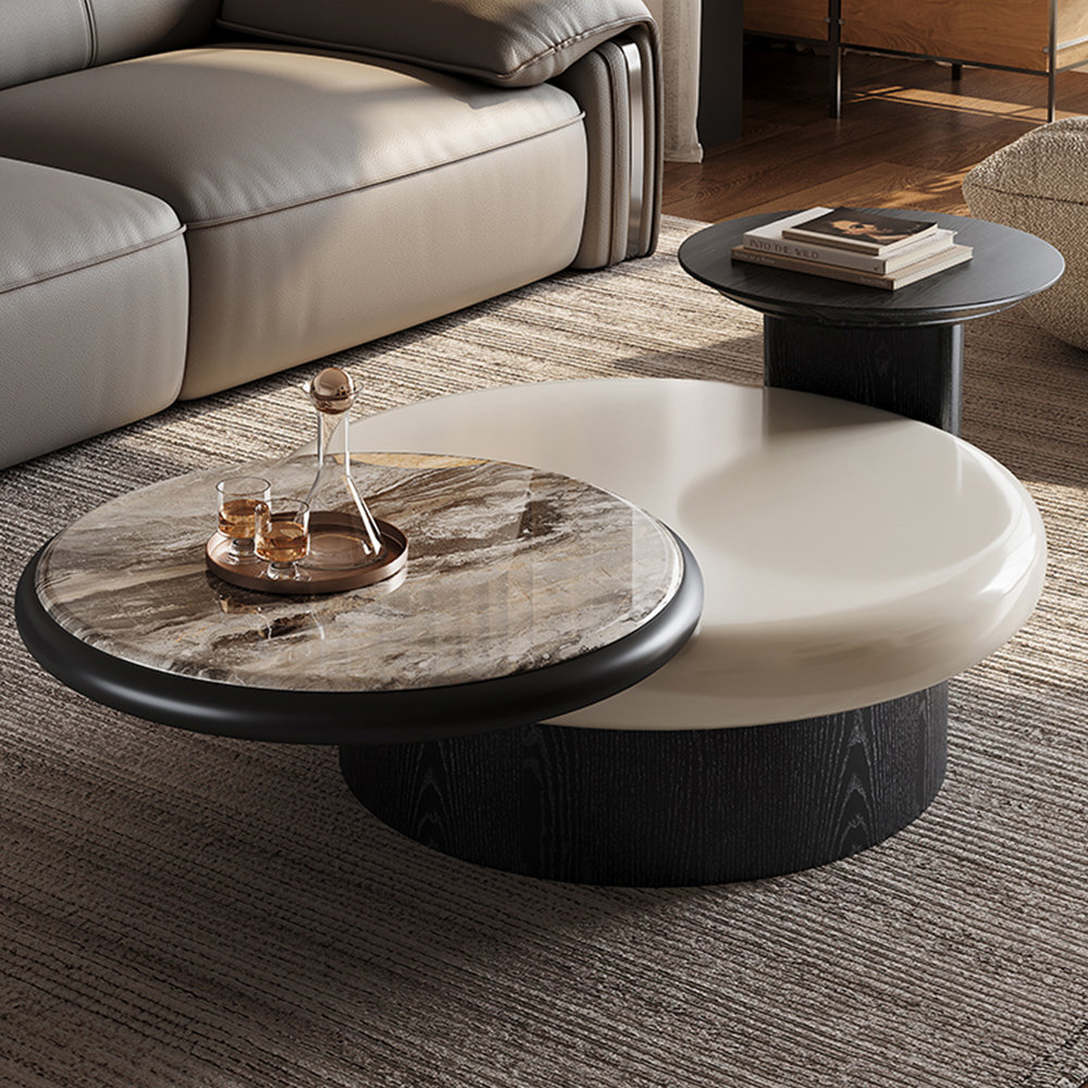 AWORET Spin microcrystalline stone end table - Wayfair Canada