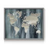 17 Stories Navy World Map -Framed Print - Restickable | Wayfair
