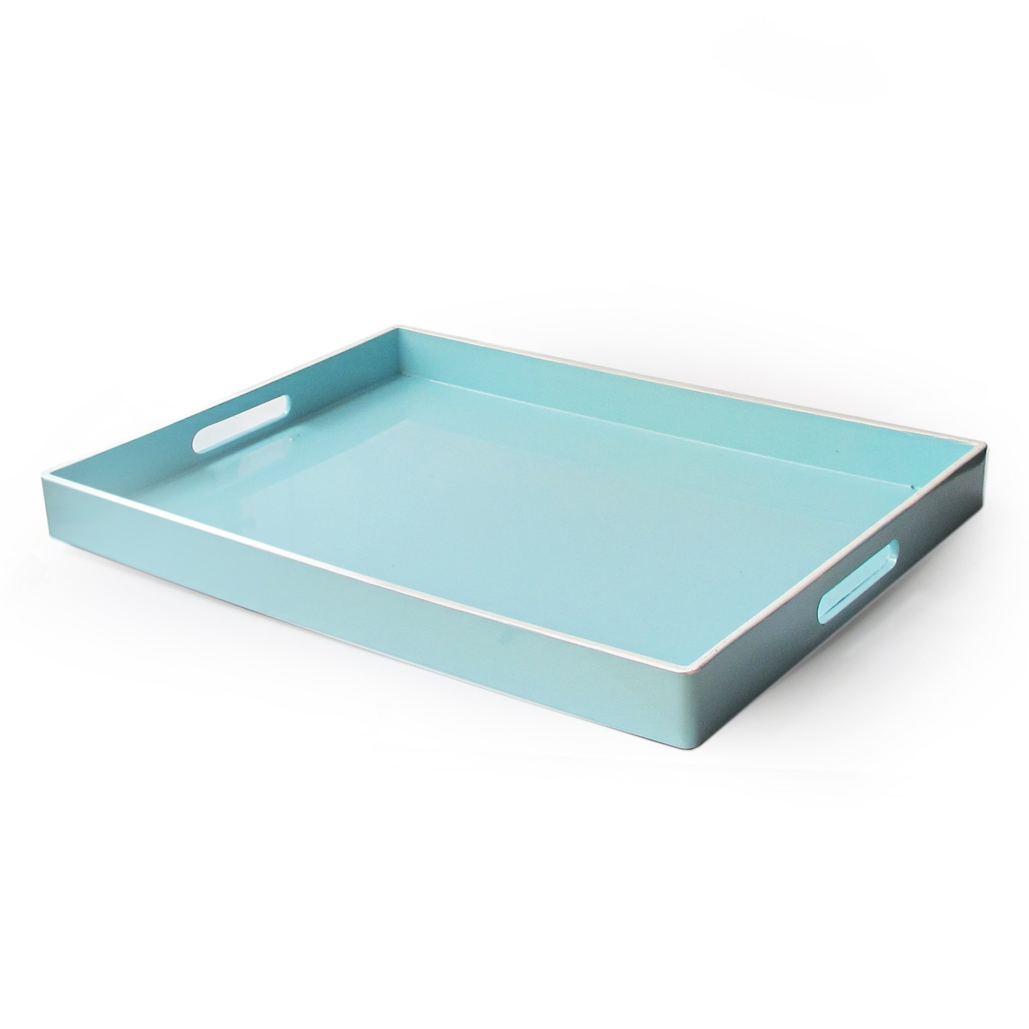Latitude Run® 14"x19" Teal Rectangular Tray with Handles | Wayfair