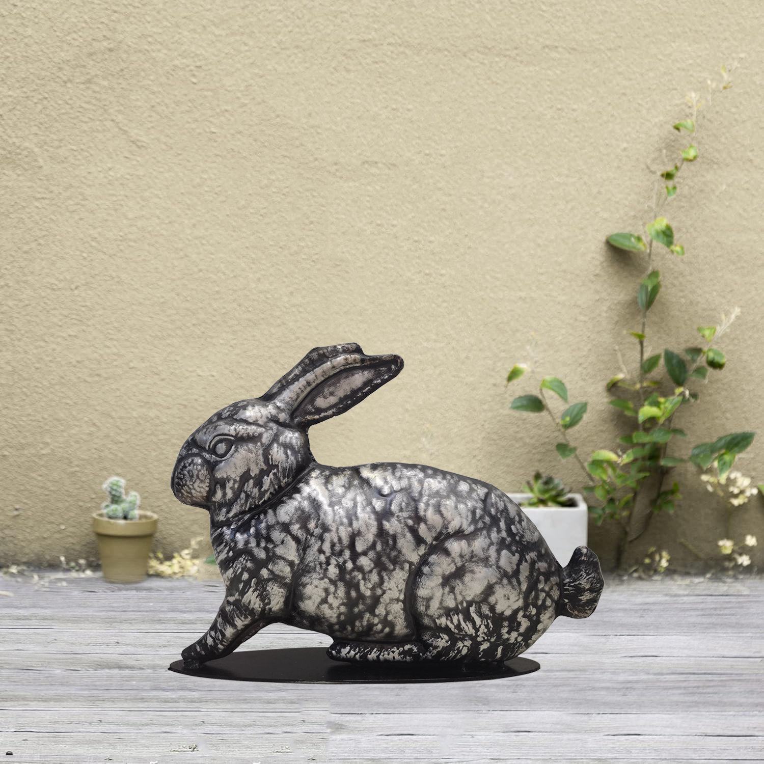 August Grove® Metal Rabbit Statue Outdoor Garden Sculptures & Statues ...