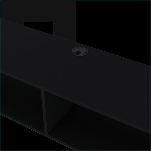 Floating TV Stand | Modern Black Engineered Wood with Spacious Shelving ...