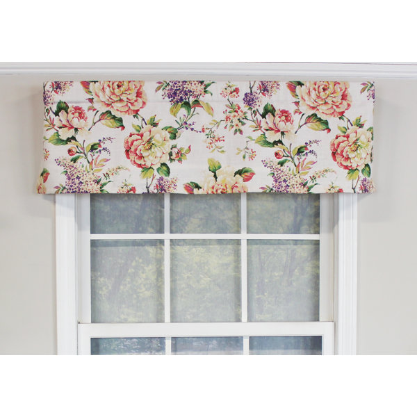 East Urban Home Spillane Floral Cotton Blend Tailored 50'' W Window ...