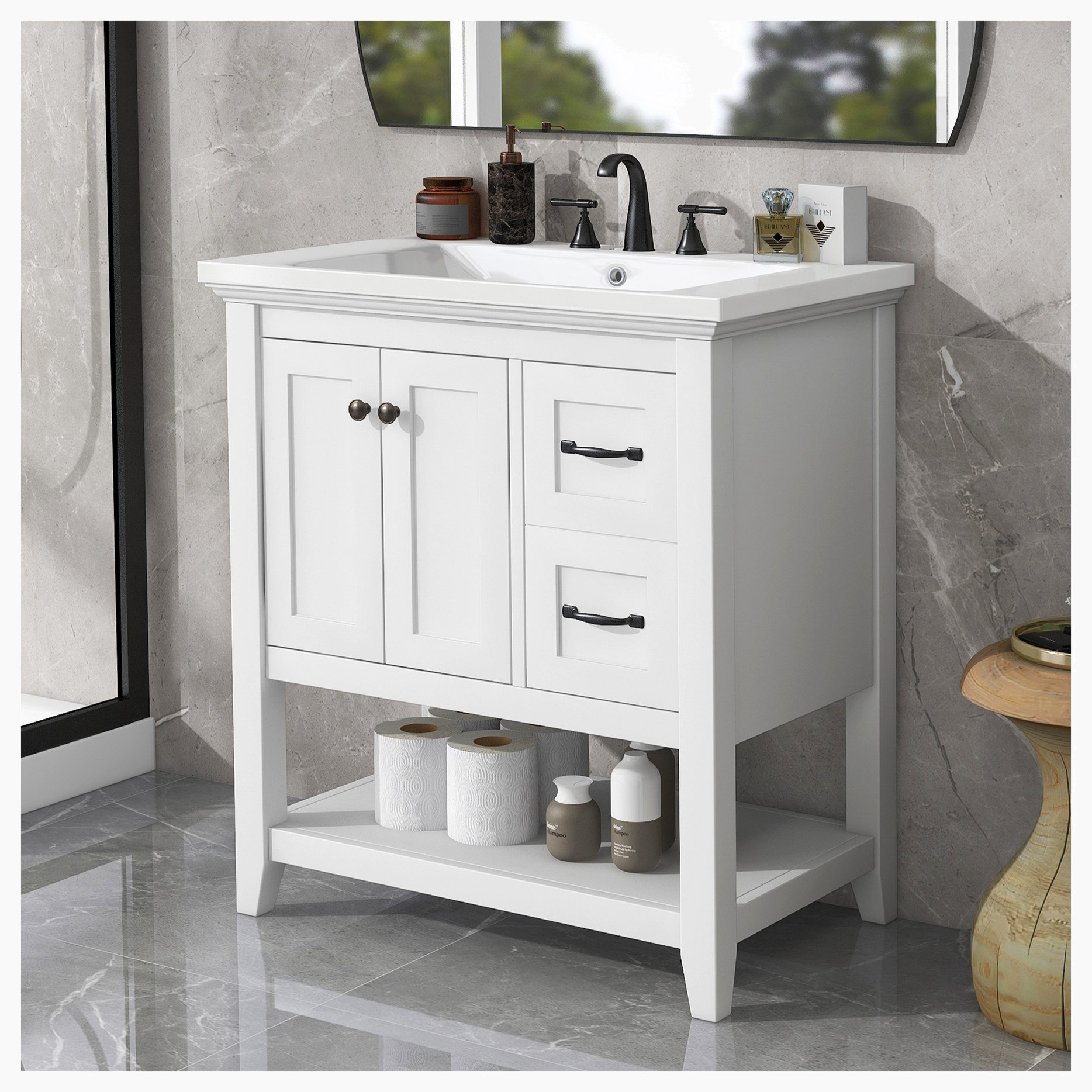 Winston Porter Muirne 30 Free Standing Single Bathroom Vanity With