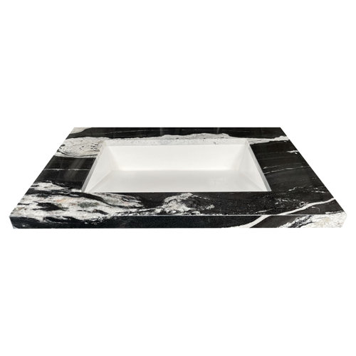 Marble-Lite 16'' Gloss White Polymarble Rectangular Bathroom Sink ...