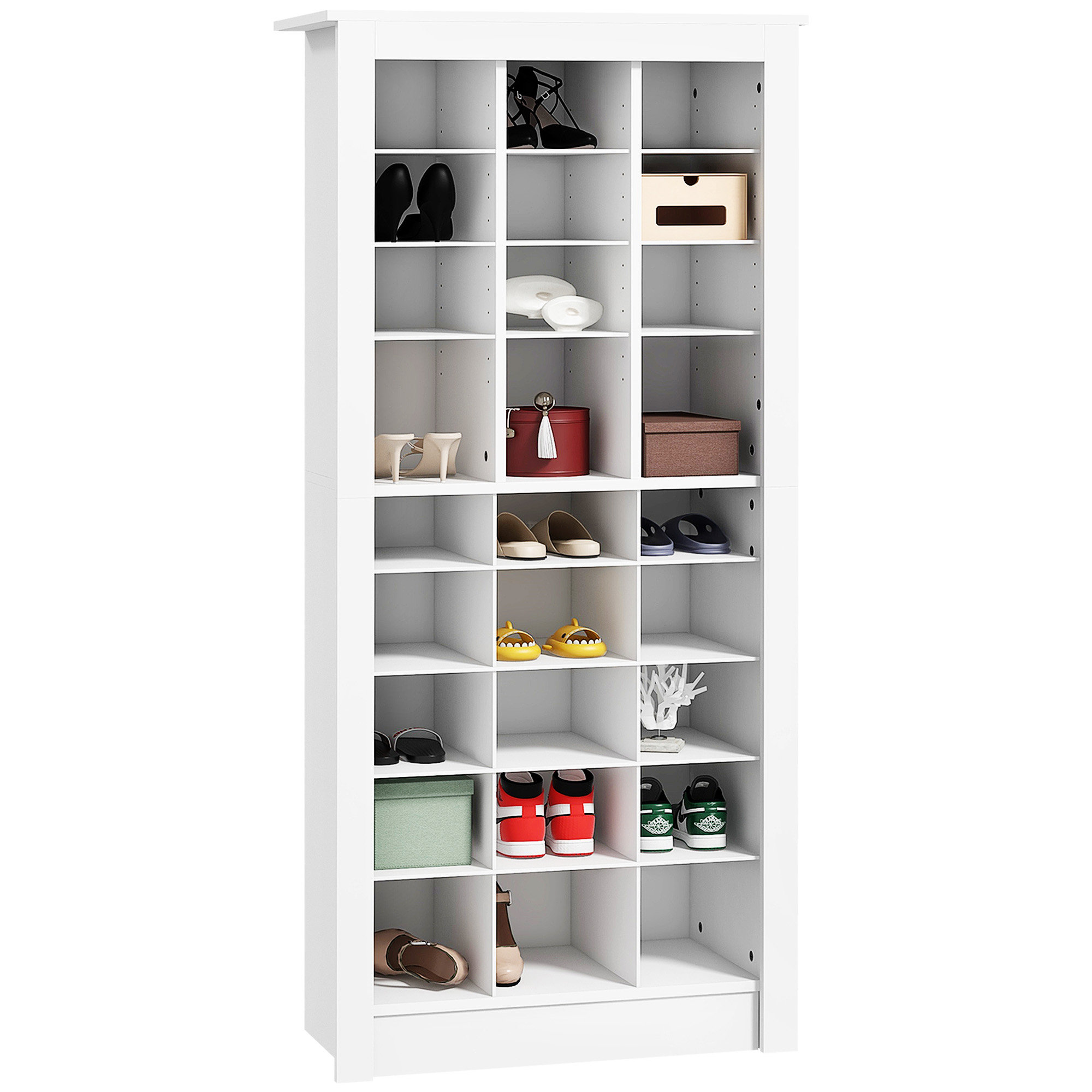 Hokku Designs 58" Tall Shoe Cabinet For Entryway, Narrow Shoe Rack ...