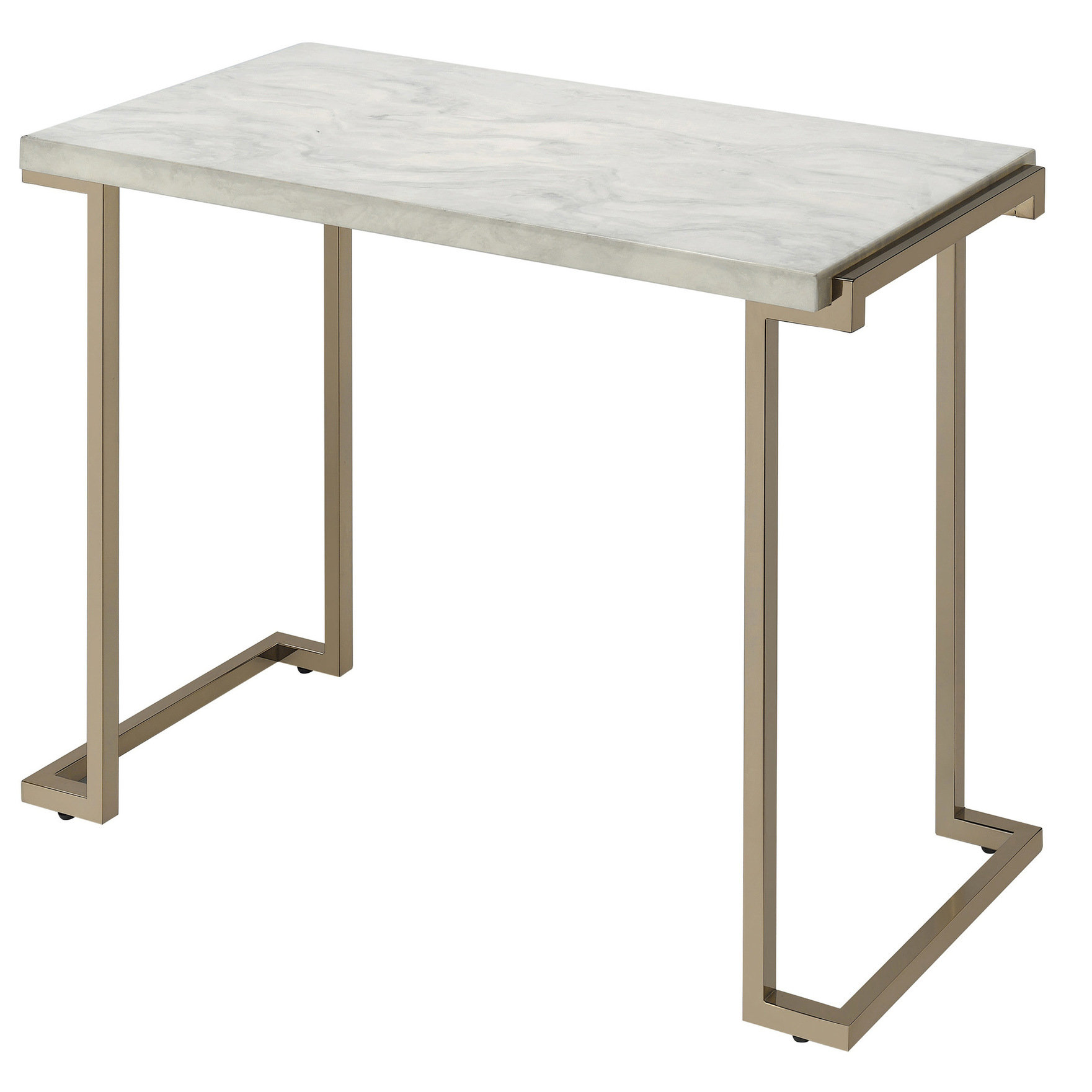 Latitude Run® Contemporary White Table For Living Room, With Faux ...