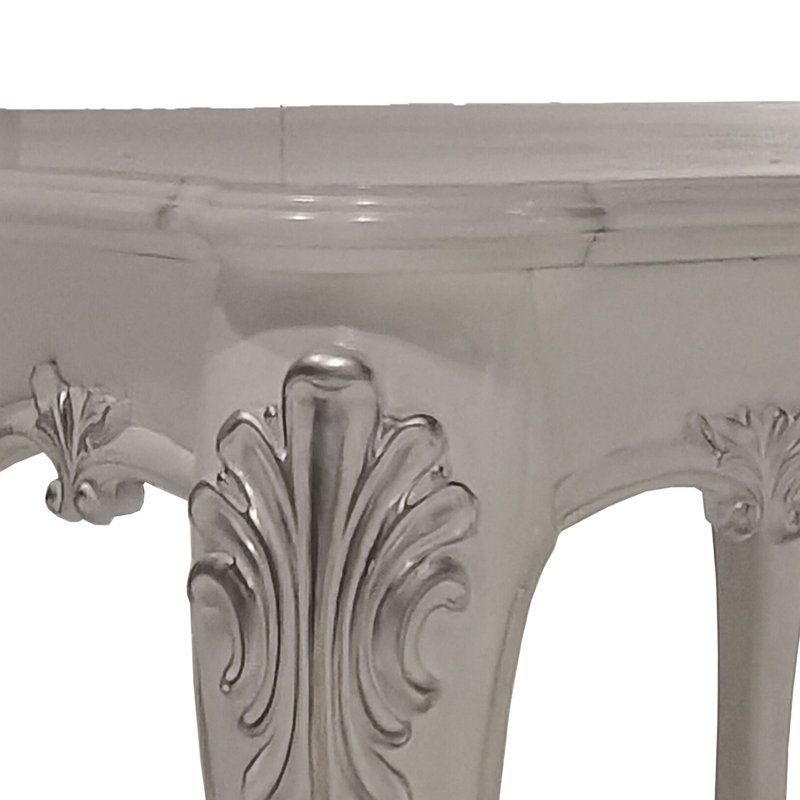 One Allium Way® Cavana Bone White Counter Height Table with Curvy Apron ...