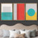 IDEA4WALL Abstract Vibrant Color Blocks " Teal, Red And Yellow Color ...