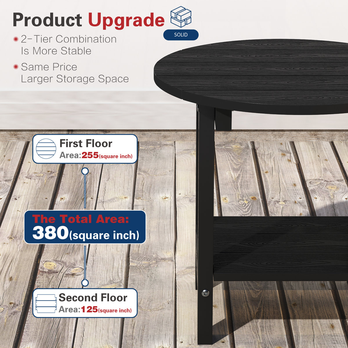 Beachcrest Home™ Harada 18 Inch Round Outdoor Side Table Adirondack ...