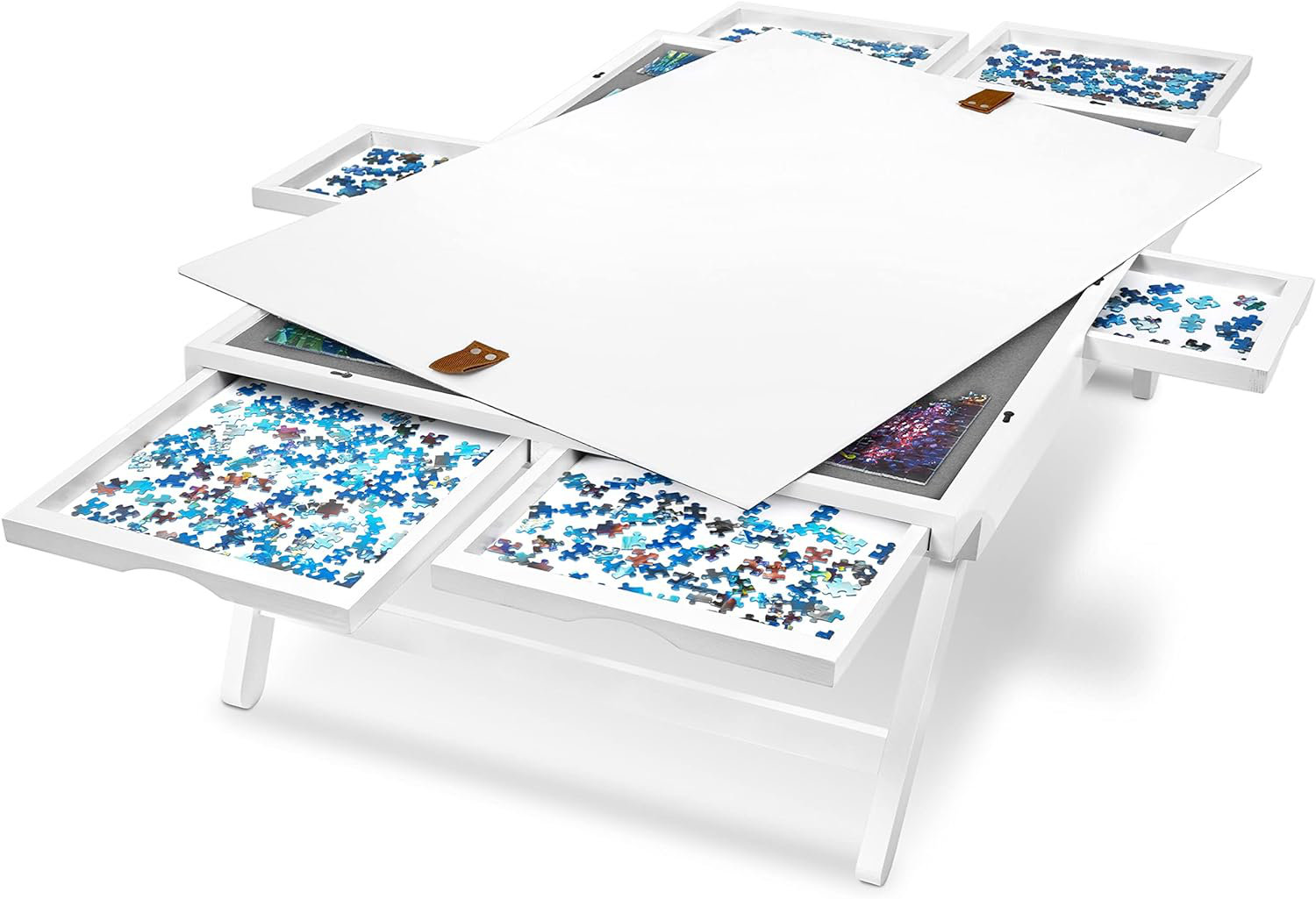 Jumbl Premium 1500 Piece Puzzle Board Rack 27” x 35” Wooden Jigsaw ...