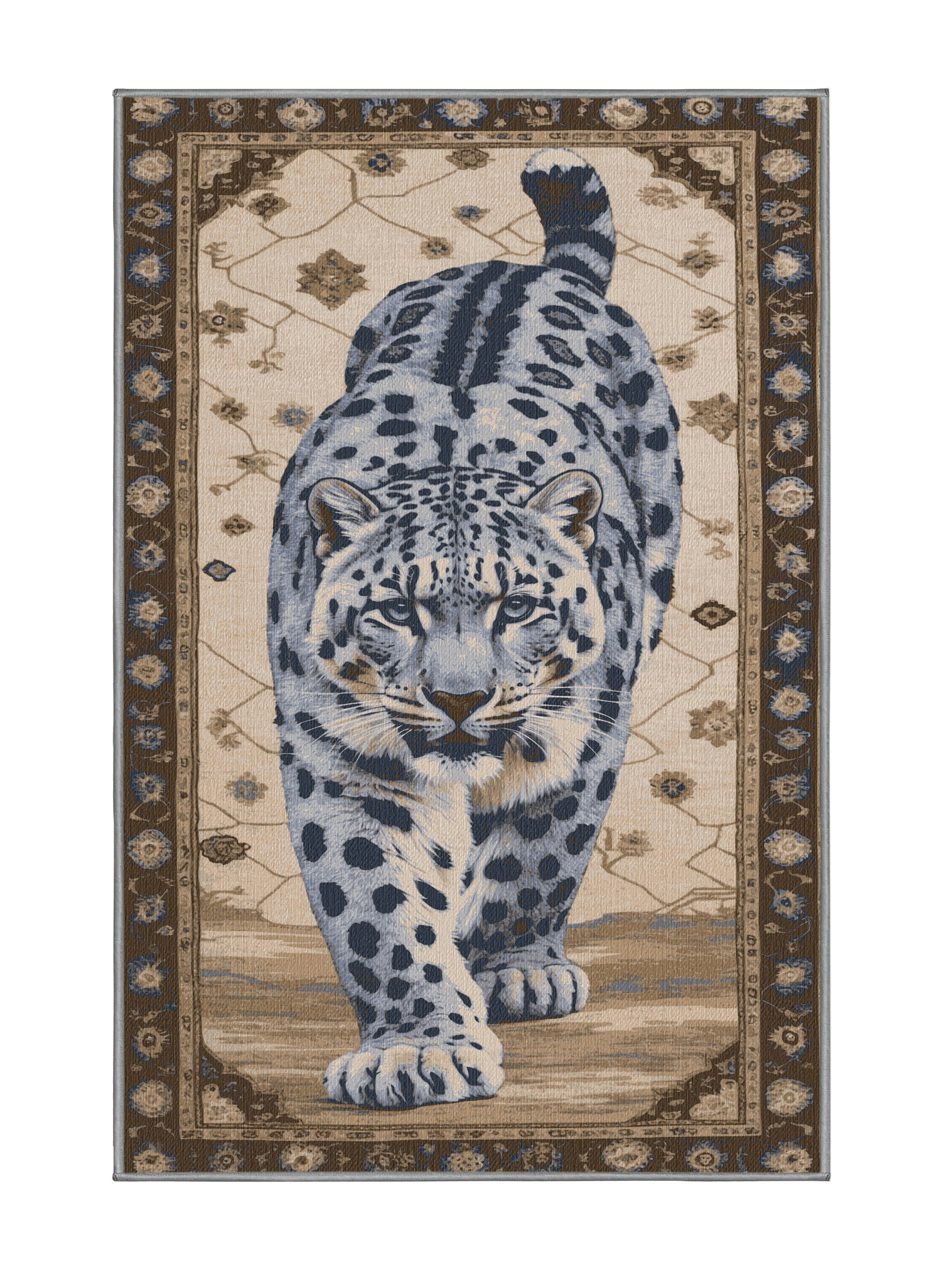 Foundry Select Washable Snow Leopard Wildlife Area Rug | Wayfair