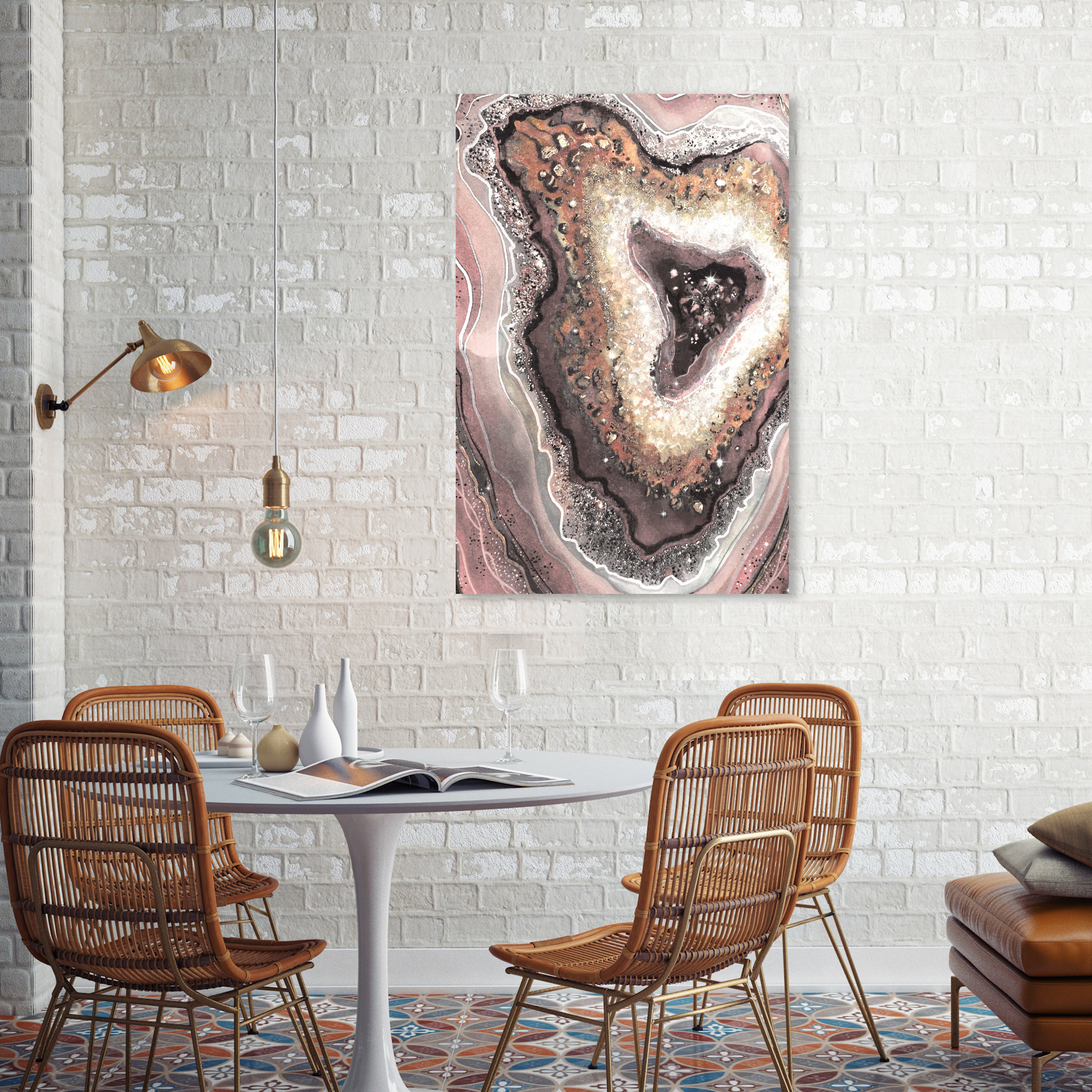 Oliver Gal Blush Diamond Pastel - Print on Canvas & Reviews - Wayfair ...