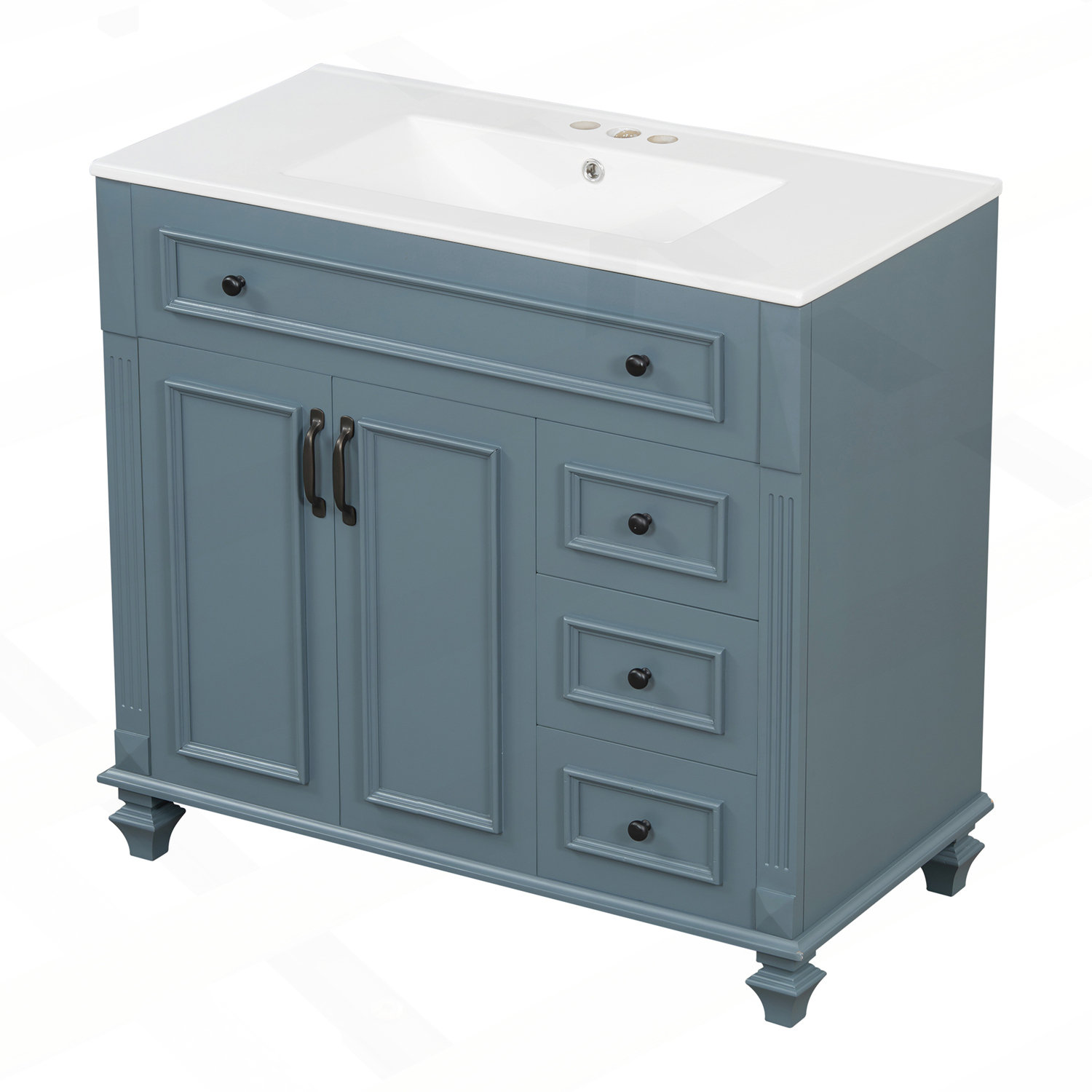 Winston Porter Elegant Bathroom Vanity with Multiple Storage Options ...