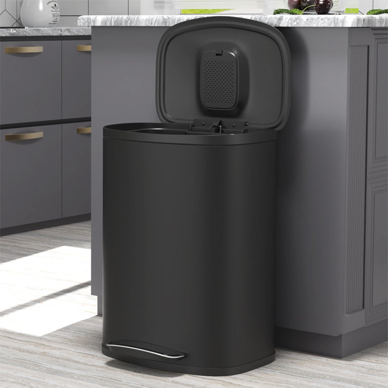 Holaki Metal Step On Trash Can ( 13 Gallons ) | Wayfair