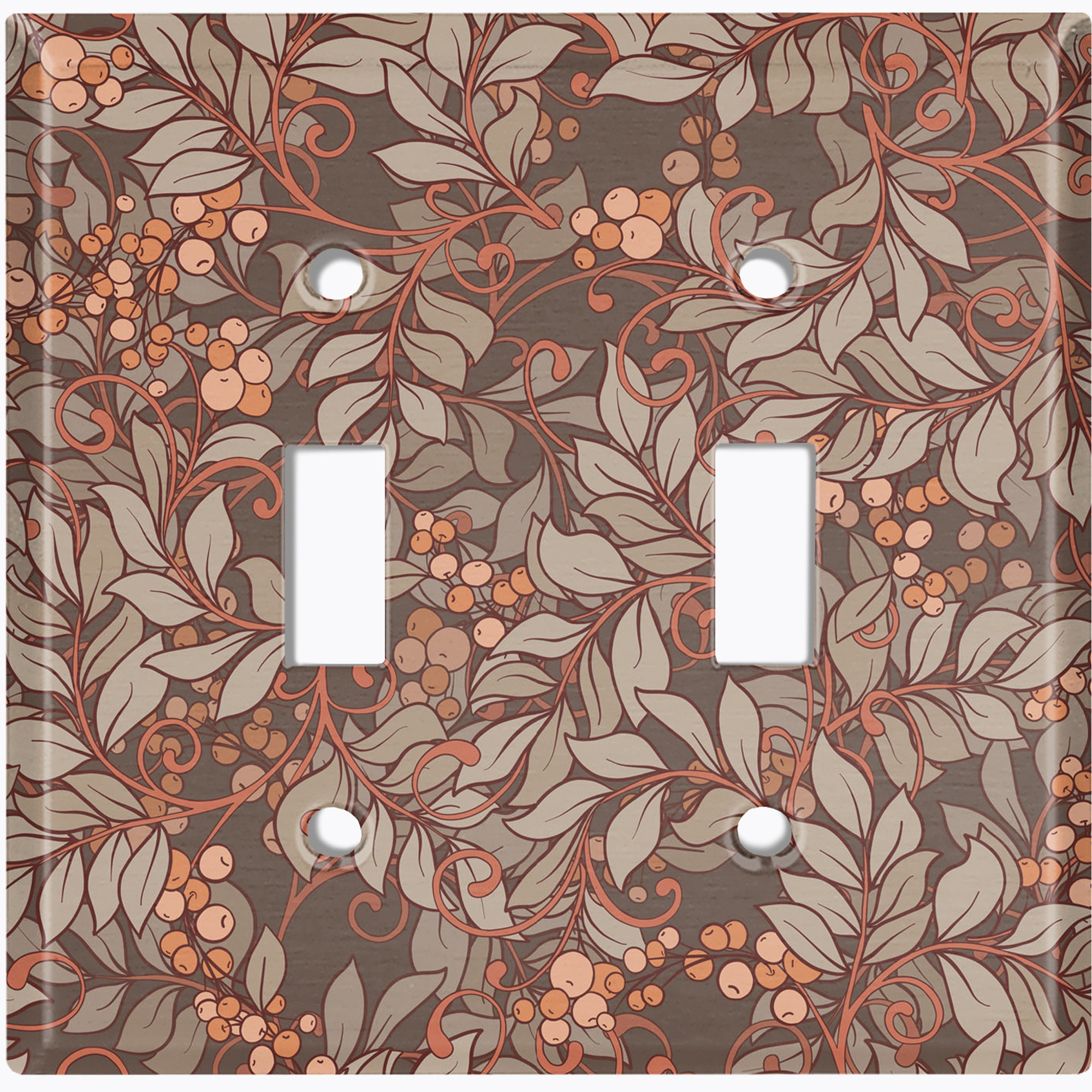 WorldAcc Tree Branch Autumn Leaves Fruit 2-Gang Toggle Light Switch ...