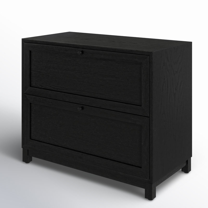 Birch Lane™ Sonata 2 - Drawer Nightstand in Drifted Matte Black | Wayfair