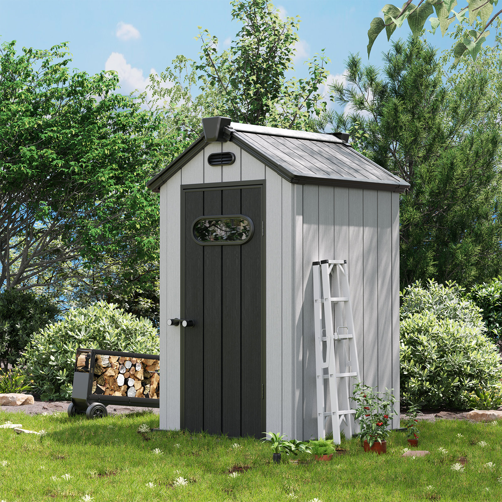 Hermes 4 ft. W x 4 ft. D Resin Storage Shed | Wayfair