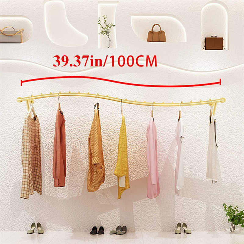 Latitude Run® Wall Mounted Retail Display Clothing Rack For Home ...