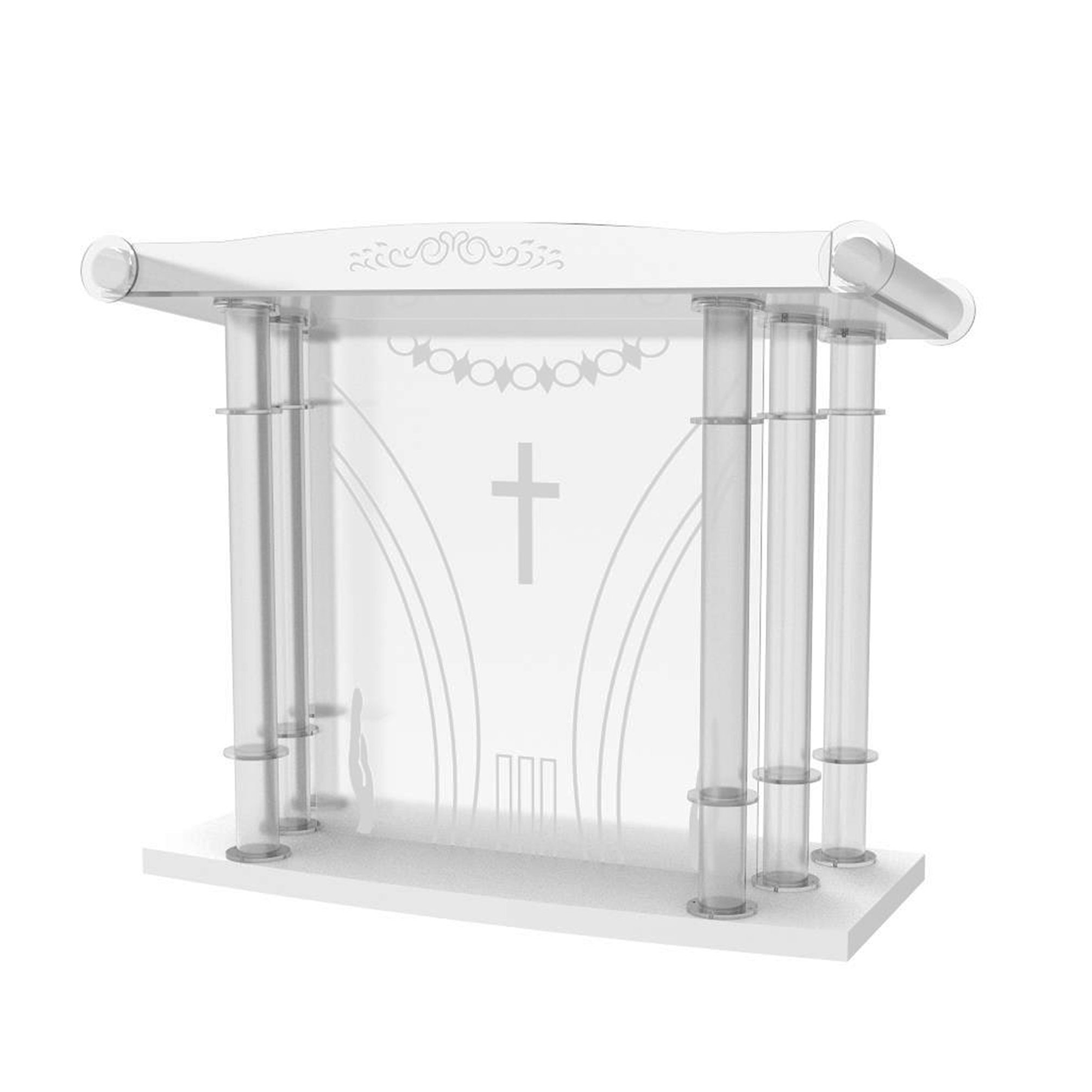FixtureDisplays Assembled Large Church Podium Pulpit Lectern Clear ...