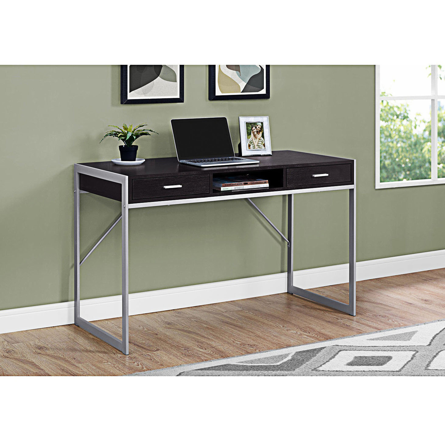 17 Stories Home Office Computer Desk, Laptop Desk With Storage Drawers ...