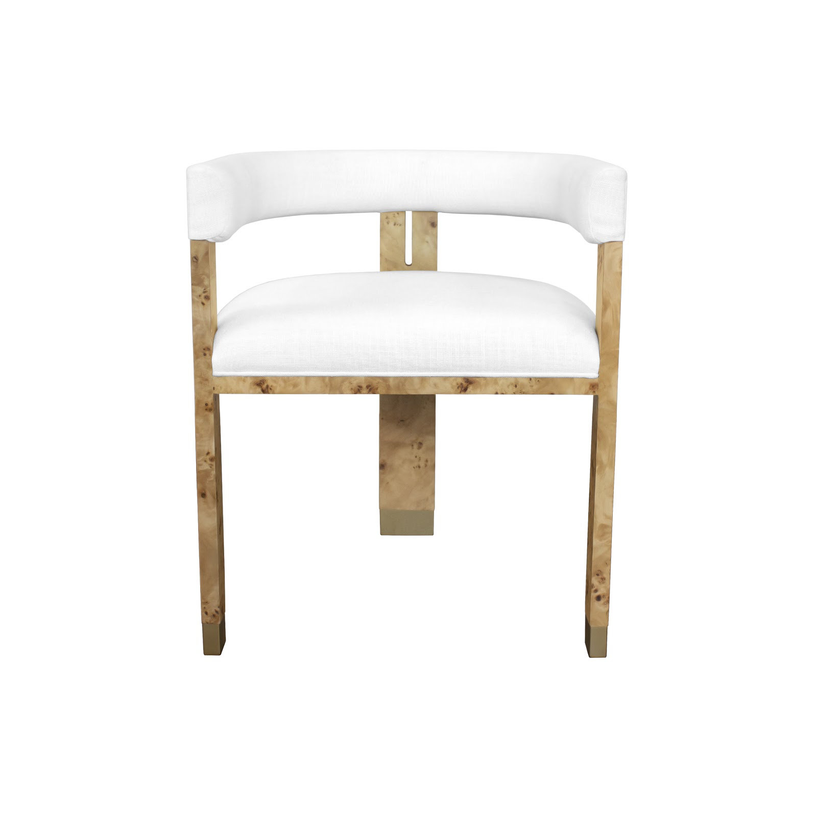 Worlds Away Jude Linen Arm Chair in White | Perigold