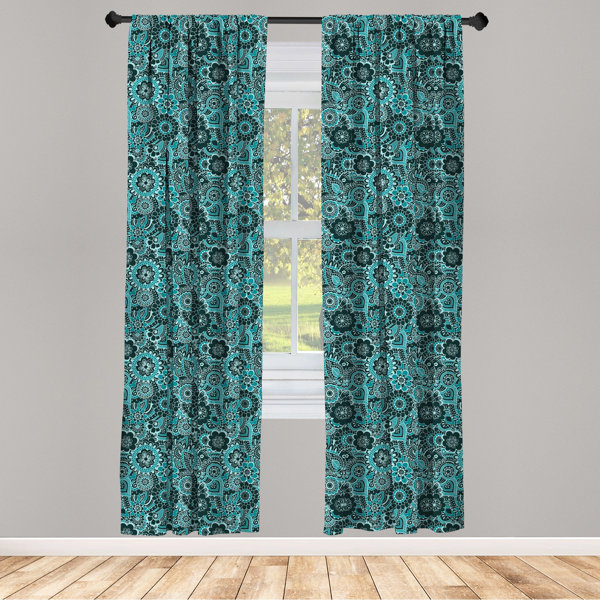 East Urban Home Ethnic Window Curtains, Paisley Leaves Persian Blooms ...