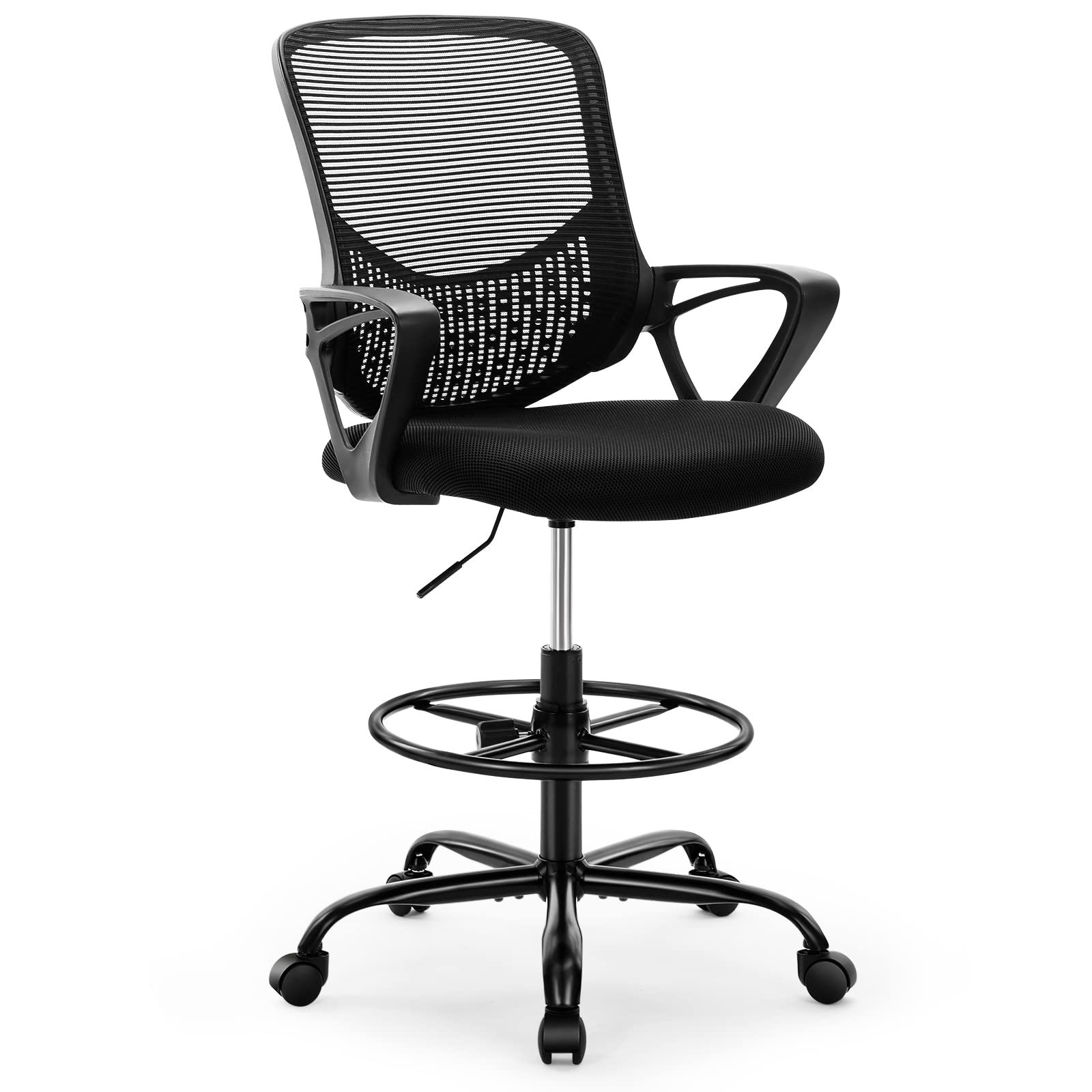 Inbox Zero Drafting Chair - Tall Office Chair For Standing Desk, High ...