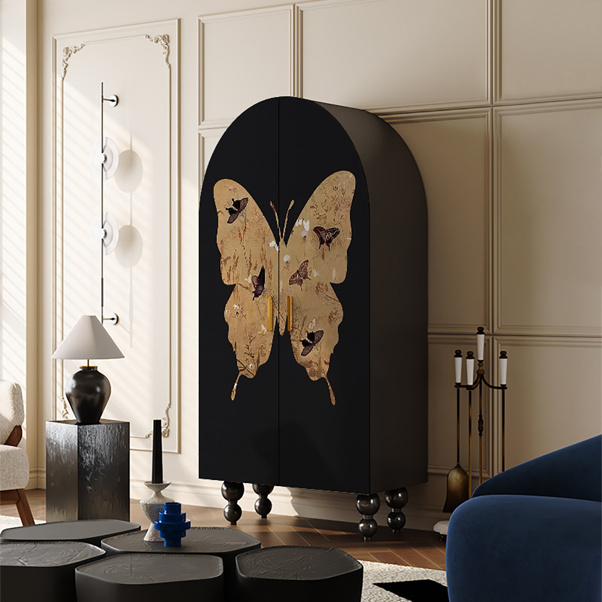 Charlton Home® French simple household multifunction wardrobe | Wayfair