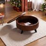 George Oliver 30.51 Inch Round Drum Coffee Table With Hidden Storage ...