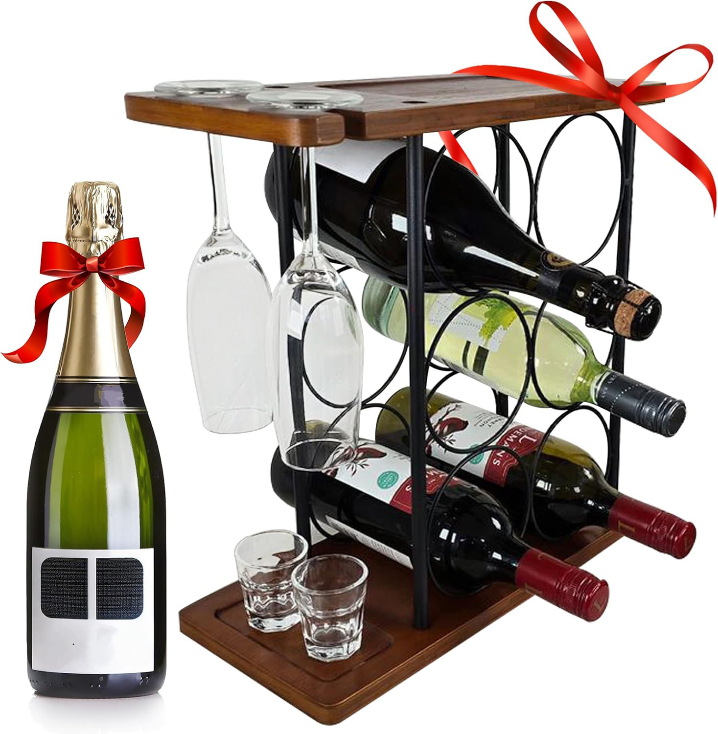 Latitude Run® Wine Racks Countertop | Perfect Wine Shelf With 6 Bottles ...