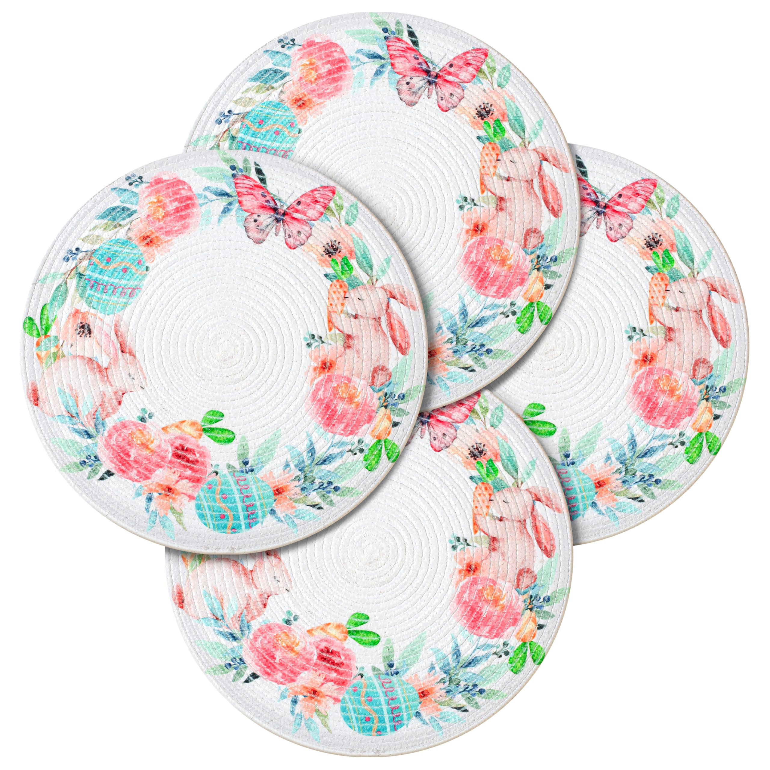August Grove® Round Braided Placemats - Easter White Multi, Rabbit ...