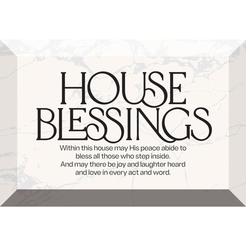 Trinx House Blessings Glass Plaque - 4" x 6" | Wayfair