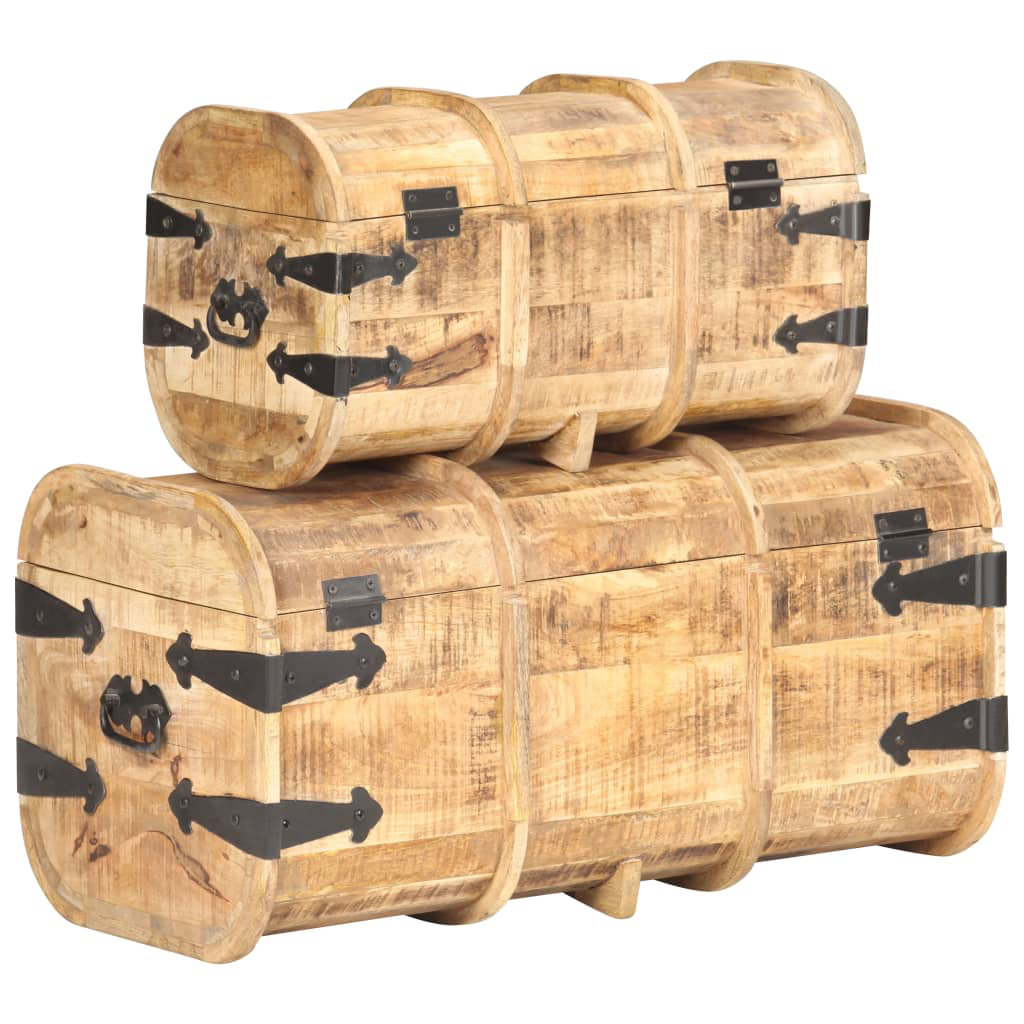 Loon Peak® Storage Chests 2 Pieces Solid Mango Wood | Wayfair